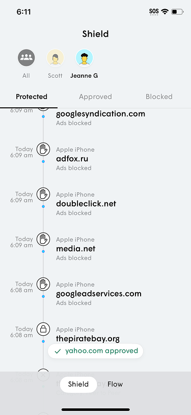 Viewing Shield security events